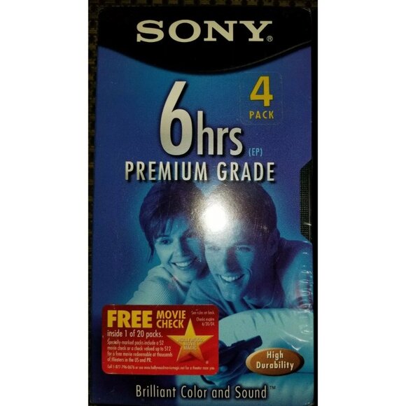 Sony | Media | Sony Premium Grade Vhs 6 Hours Ep T2vl 4 Tapes High ...